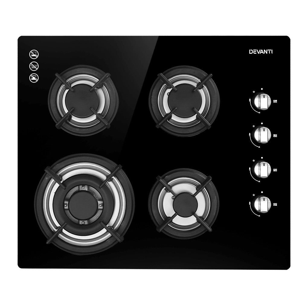 Devanti 60cm Gas Cooktop - Stove Hob Black – Kitchen Alliance