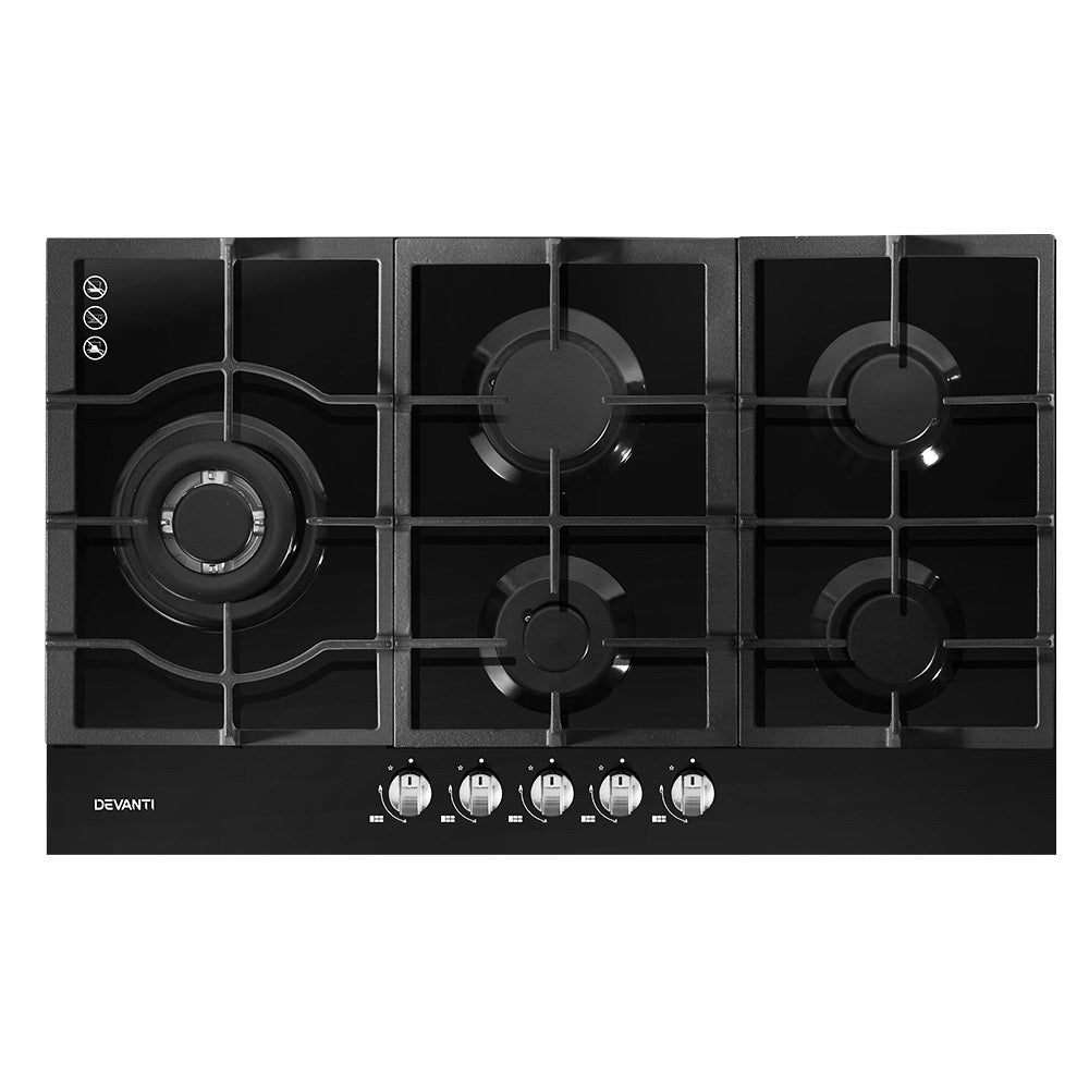 Devanti 90cm Gas Cooktop - 5 Burner Black – Kitchen Alliance